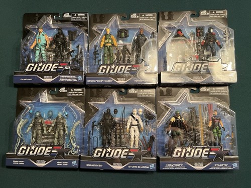 GI Joe 50th Anniversary Two Pack Lot Zombie Viper Snake Eyes Cobra Etc ...