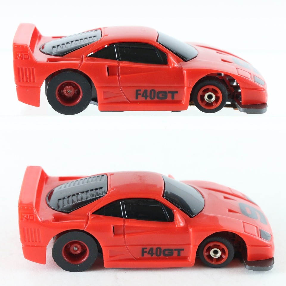 Lot Of 2 Tyco TCR Ferrari F40 Gt #9 Red HO Slotless Slot Cars Chassis ...