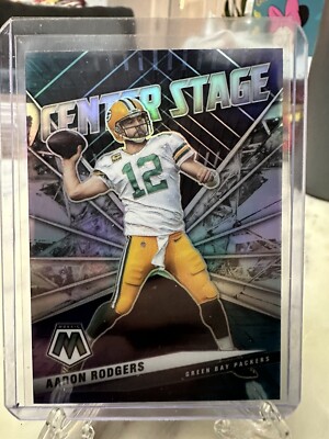 AARON RODGERS 2021 MOSAIC CENTER STAGE SILVER PRIZM GREEN BAY PACKERS ...