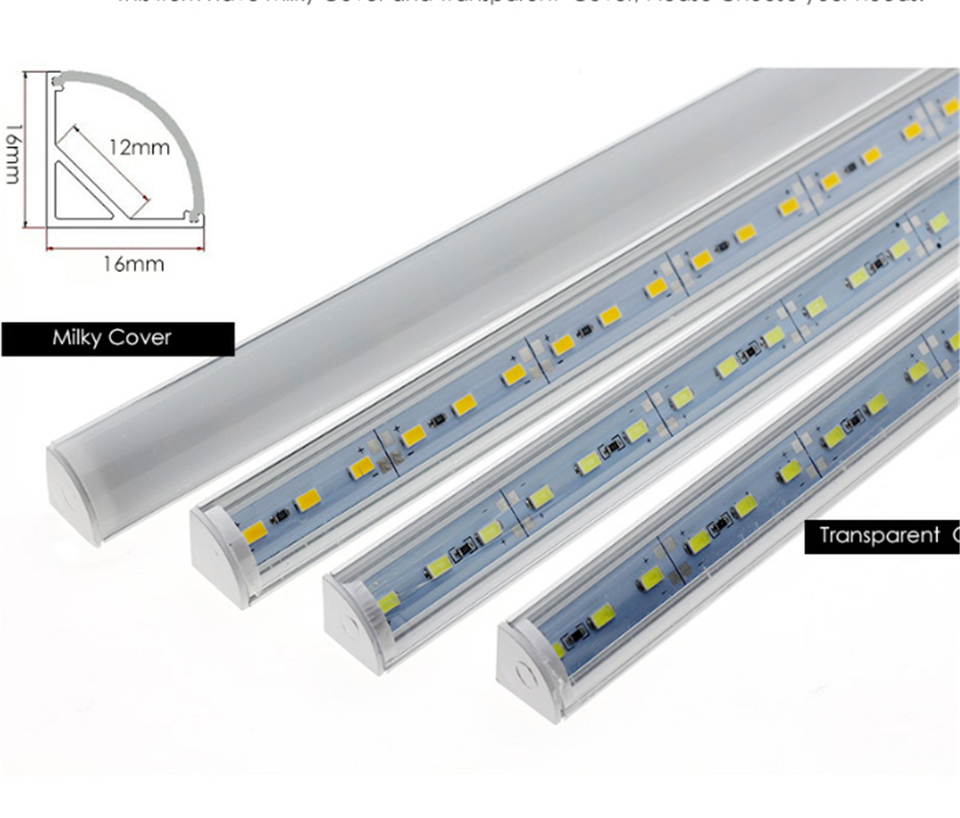 Wall Corner LED Bar Light DC 12V 50cm SMD 5730 Rigid LED Strip Light ...