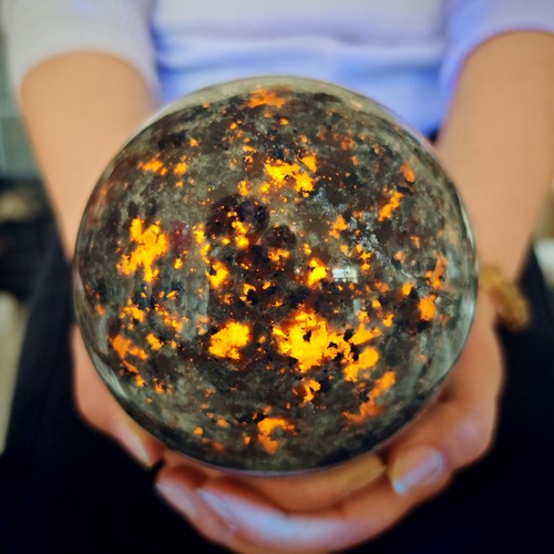 4.62LB Natural Flame Stone Ball Body Crystal Ball Spiritual Healing ...