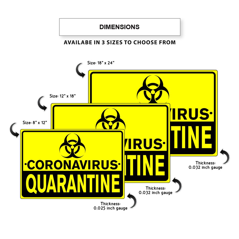 Warning! Quarantine Contagious Disease Notice Novelty Aluminum Metal ...