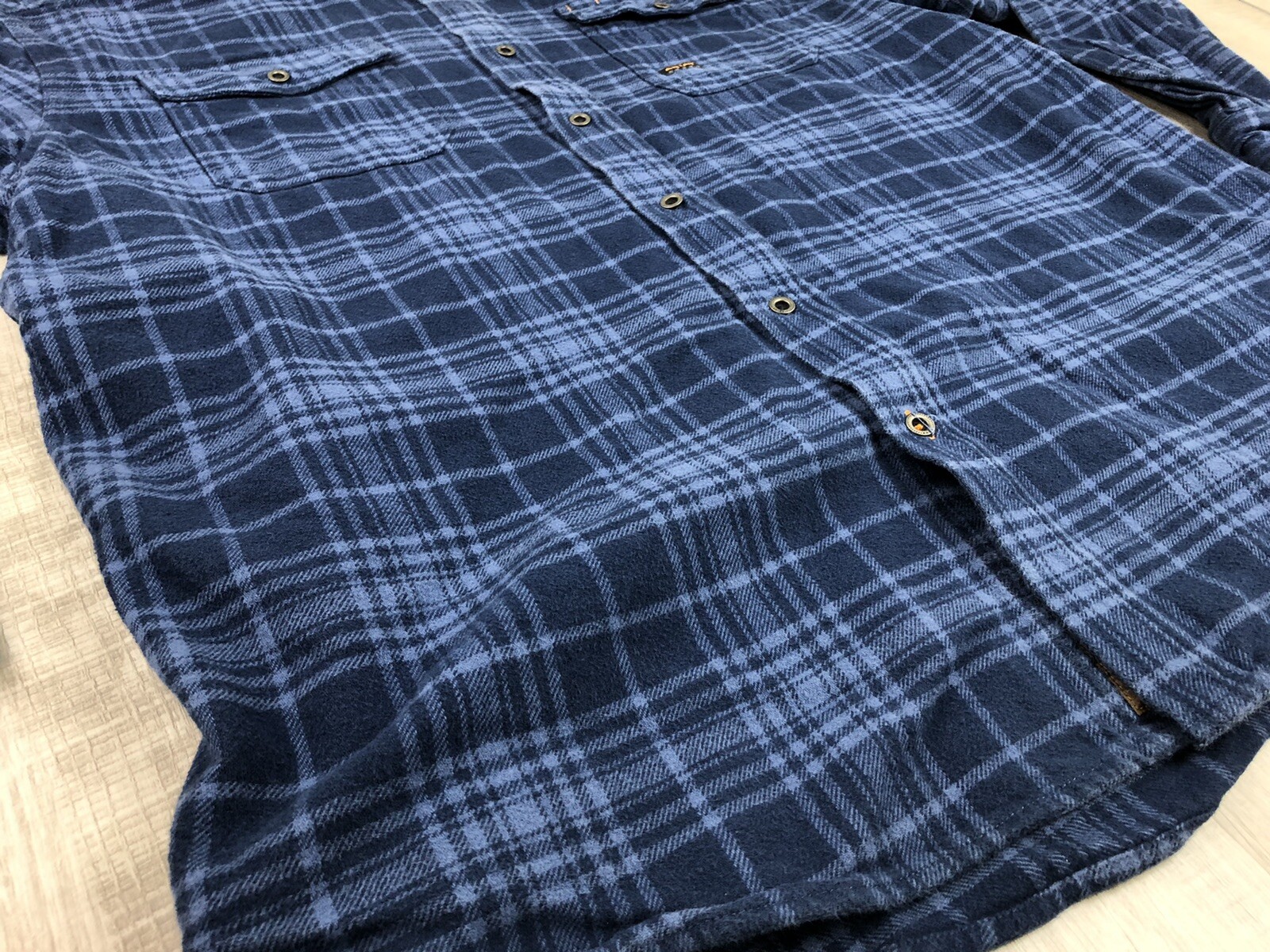 Ariat Rebar Plaid Flannel Shirt Blue Logger Work Men’… - Gem