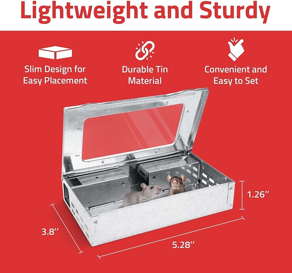 Mouse Trap Multi-Catch and Release Humane with See-Through Window Lid ...