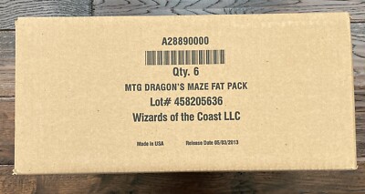 Magic the Gathering MTG Dragon’s Maze FAT PACK Factory Sealed Case (6 ...