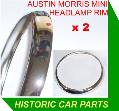 2 x 7" HEADLAMP RIM for AUSTIN MORRIS MINI (NON LEVELLING) 1959-ON ...