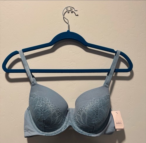 Auden Bra 38B Blue Lace Underwire Padded Adjustable Clasp Back | eBay