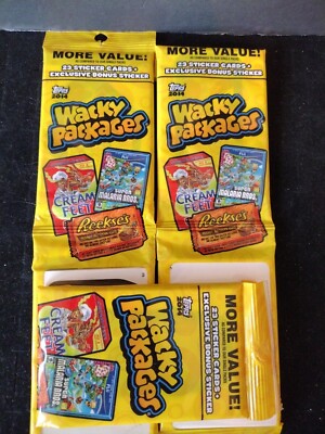2013 TOPPS WACKY PACKAGES JUMBO PACK BUNDLE LOT OF (3) PACKS NEW | eBay