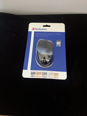 Verbatim 97992 Wireless Multi-Trac Blue LED Optical Mouse, Black ...