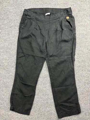 Ten Tree Pants Women's Medium Black Pull On Crop Pleated Pockets ...