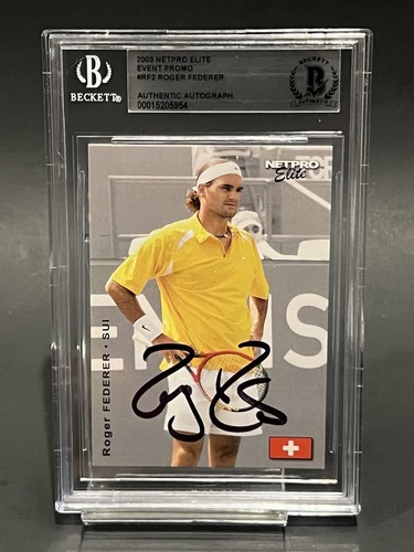 Signed Roger Federer Rookie Card RC 2003 Netpro Tennis BAS AUTO BECKETT ...