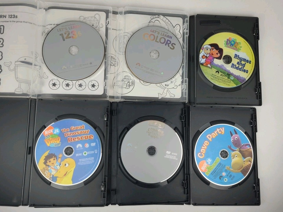 Lot 6 Nick Jr Nickelodeon DVDs- Dora Diego Backyardigans Blue's Clues ...