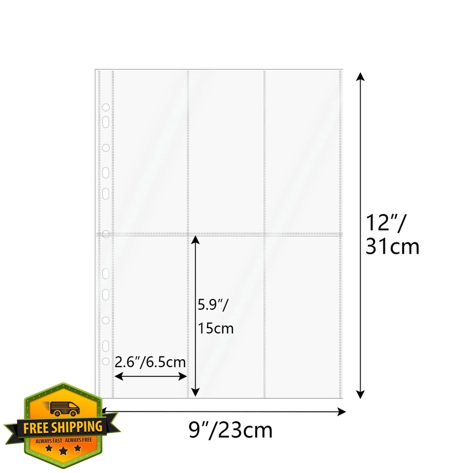NatSumeBasics A4 6 Pocket Sheet Protectors Clear Binder Sleeves | eBay