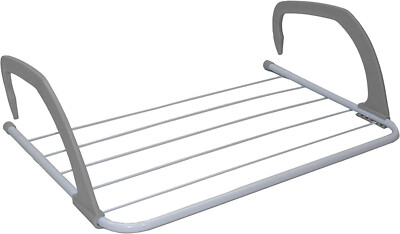 Over Radiator Clothes Airer Indoor Laundry Rail Dryer Hanger 5 Bar ...
