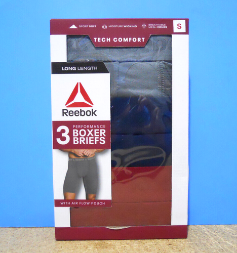 Men Reebok RegularLength Performance Boxer Briefs 3 PACK(Size Small ...