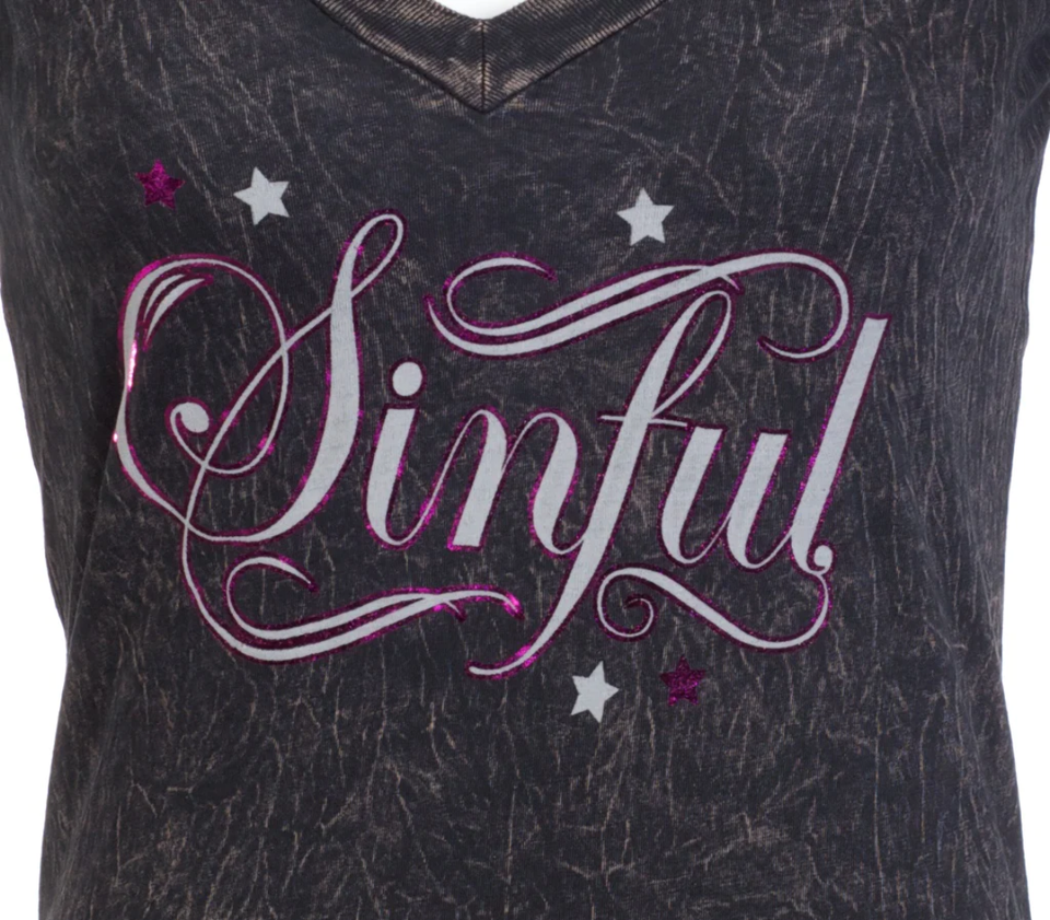 Sinful By Affliction Women's T-shirt Finch Biker Tattoo | eBay