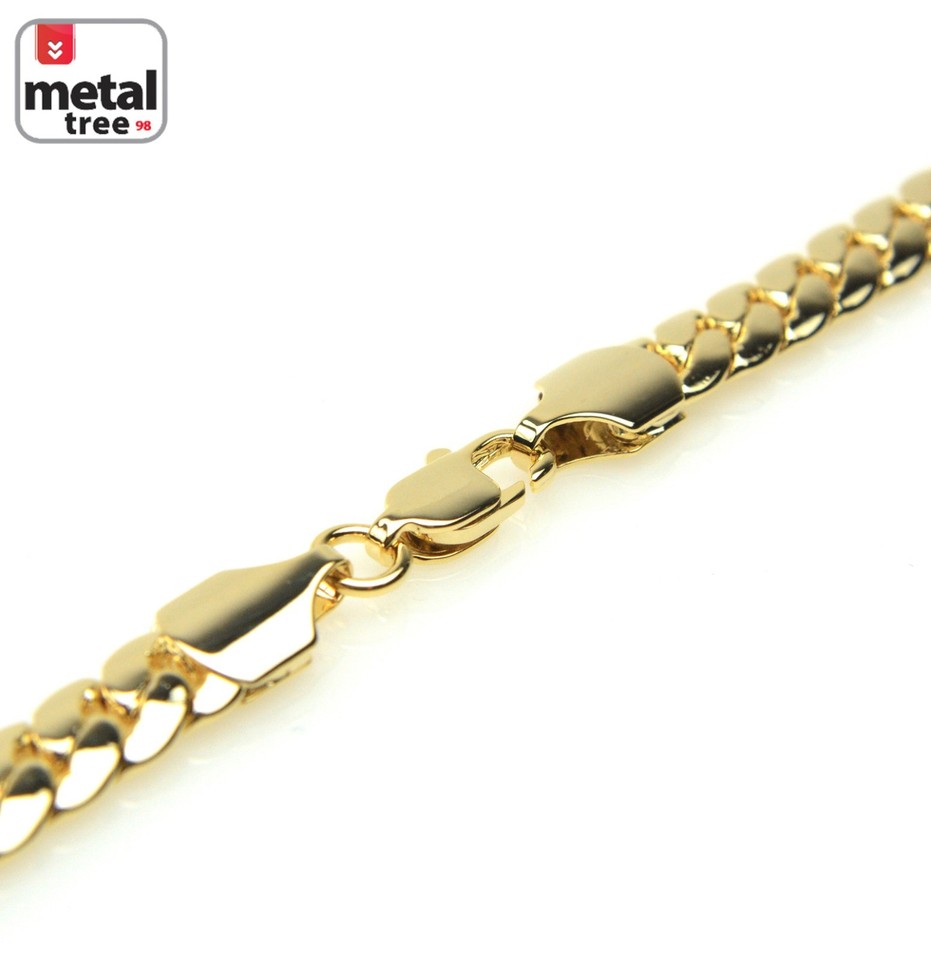 Men's Gold Plated Red Pendant 20" Miami Cuban Chain Necklace BCH 11174 ...