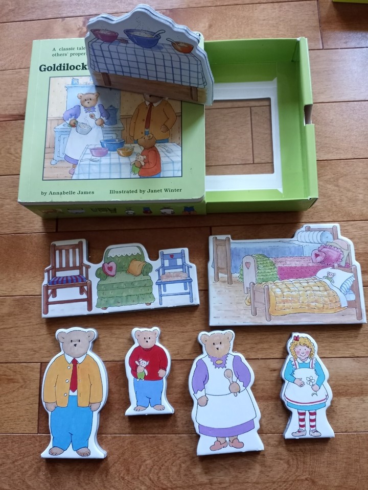 3 Story in a Box books,Goldilocks,Three Little pigs,Jack and the Bean ...