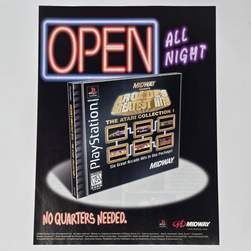 Midway Arcade's Greatest Hits PlayStation 1 PS1 Open Print Ad/Poster ...