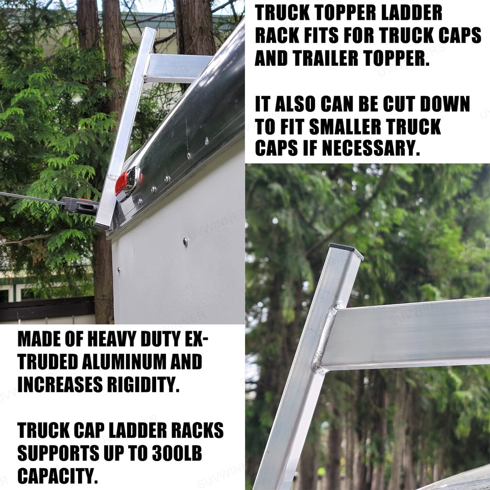 Aluminum Truck Cap & Topper Ladder Roof Rack for Pickup Camper Shell ...