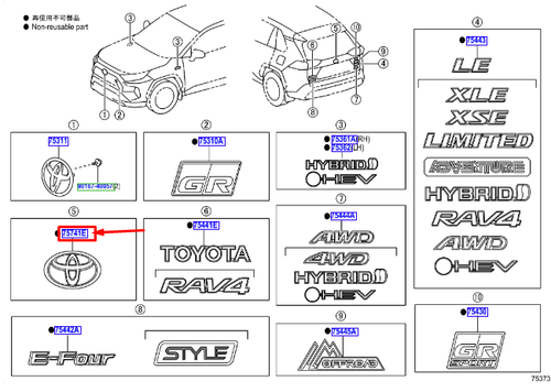 TOYOTA RAV 4 V XA50 Logo Emblem 7540342070 NEW GENUINE | eBay