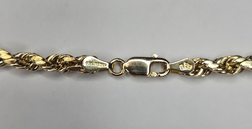 4mm, 14k gold rope chain 22 inch | eBay