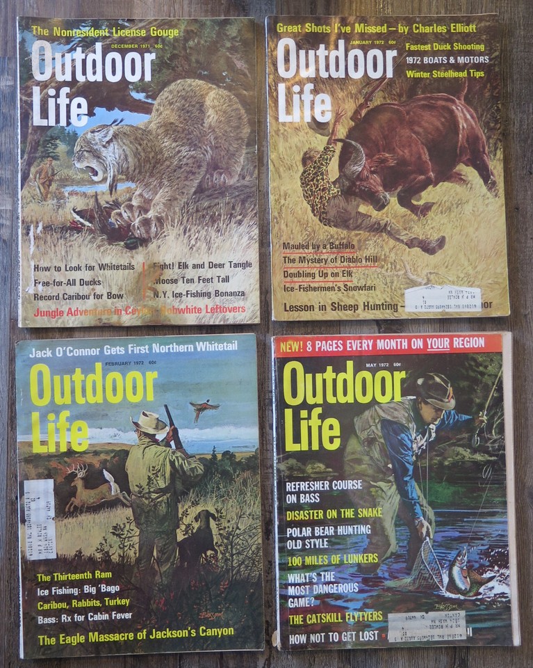 Vintage 1970s Outdoor Life Field & Stream Magazine lot Bowhunters ...