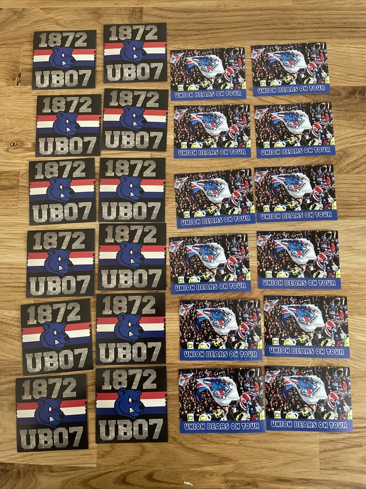 24 x Glasgow Rangers FC Stickers - Union Bears Flag Scarf Shirt Ultras ...