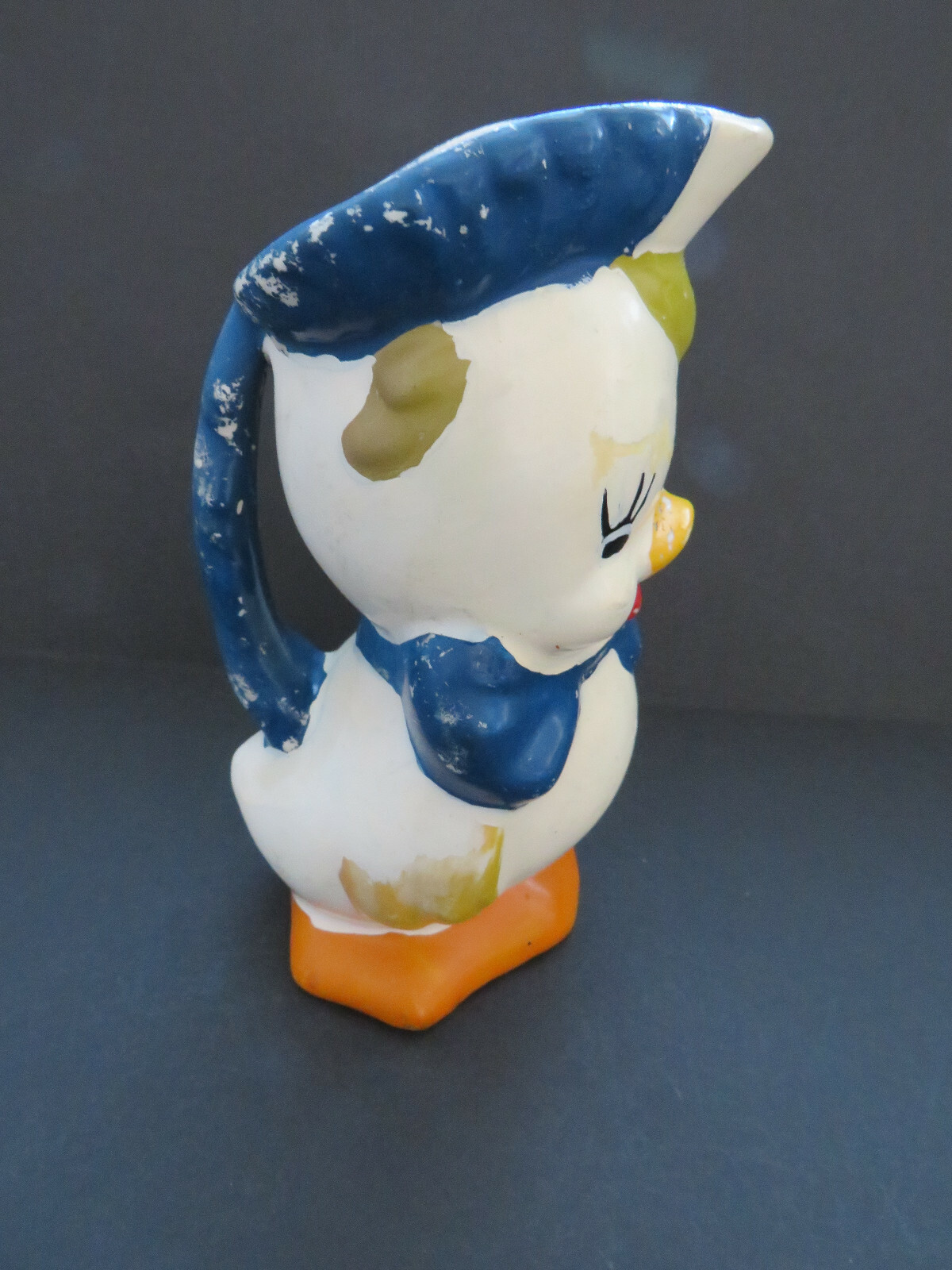 1950s Duck Pitcher Hand Painted Chippy Sailor Duck Pitcher Vase ...