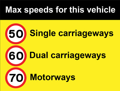 Max Speed Limit Vehicle Warning Sign Self Adhesive Sticker 160mm x ...