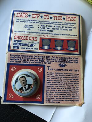 Roosevelt Campaign hats off Political Campaign Button Pin Reproduction ...