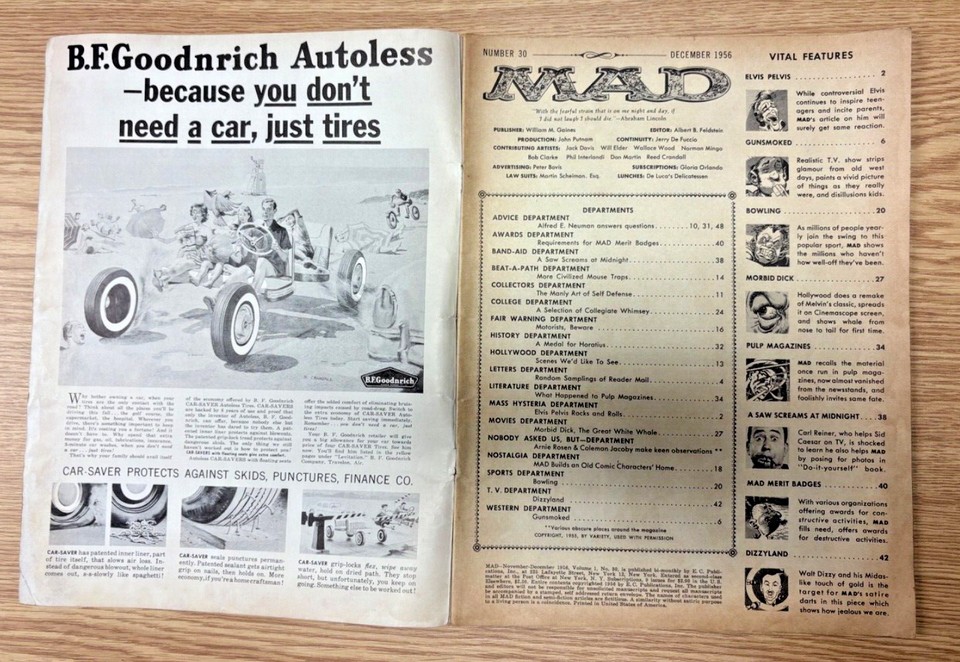 Vintage - Mad Magazine #30 - Dec. 1956 - First Alfred E. Neuman Full ...