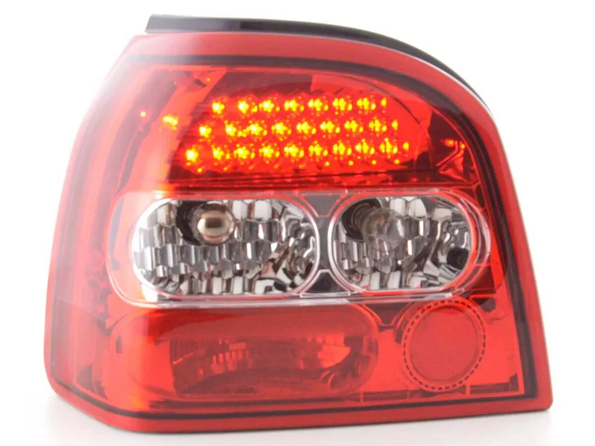 FK Pair Rear Lights VW Golf 3 MK3 1HXO 92-97 clear red crystal inc ...