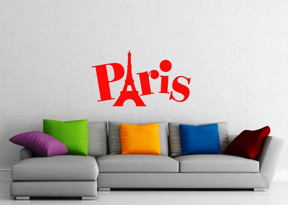 Paris Wall Stickers France Eiffel Tower Europe Tourism Vinyl Decal ...