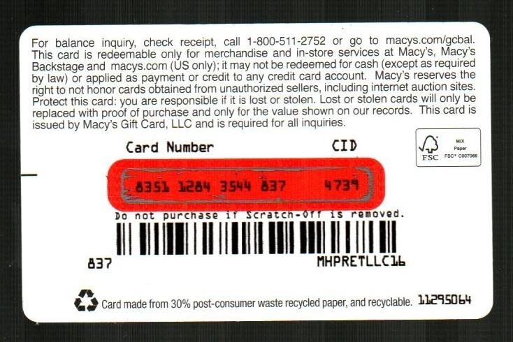 Home Depot Gift Card Back