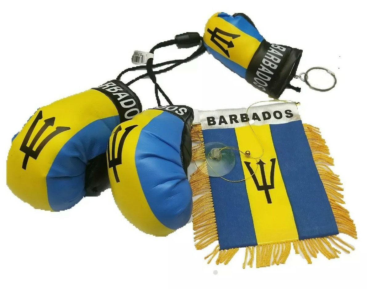 Barbados Mini Banner Flag Car Keychain Key Chain Bajan Country Boxing ...