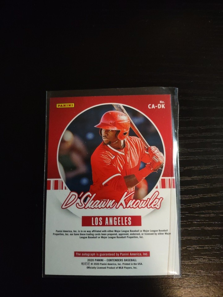 2020 Contenders D'Shawn Knowles Prospect Auto Autograph #CA-DK Angels ...