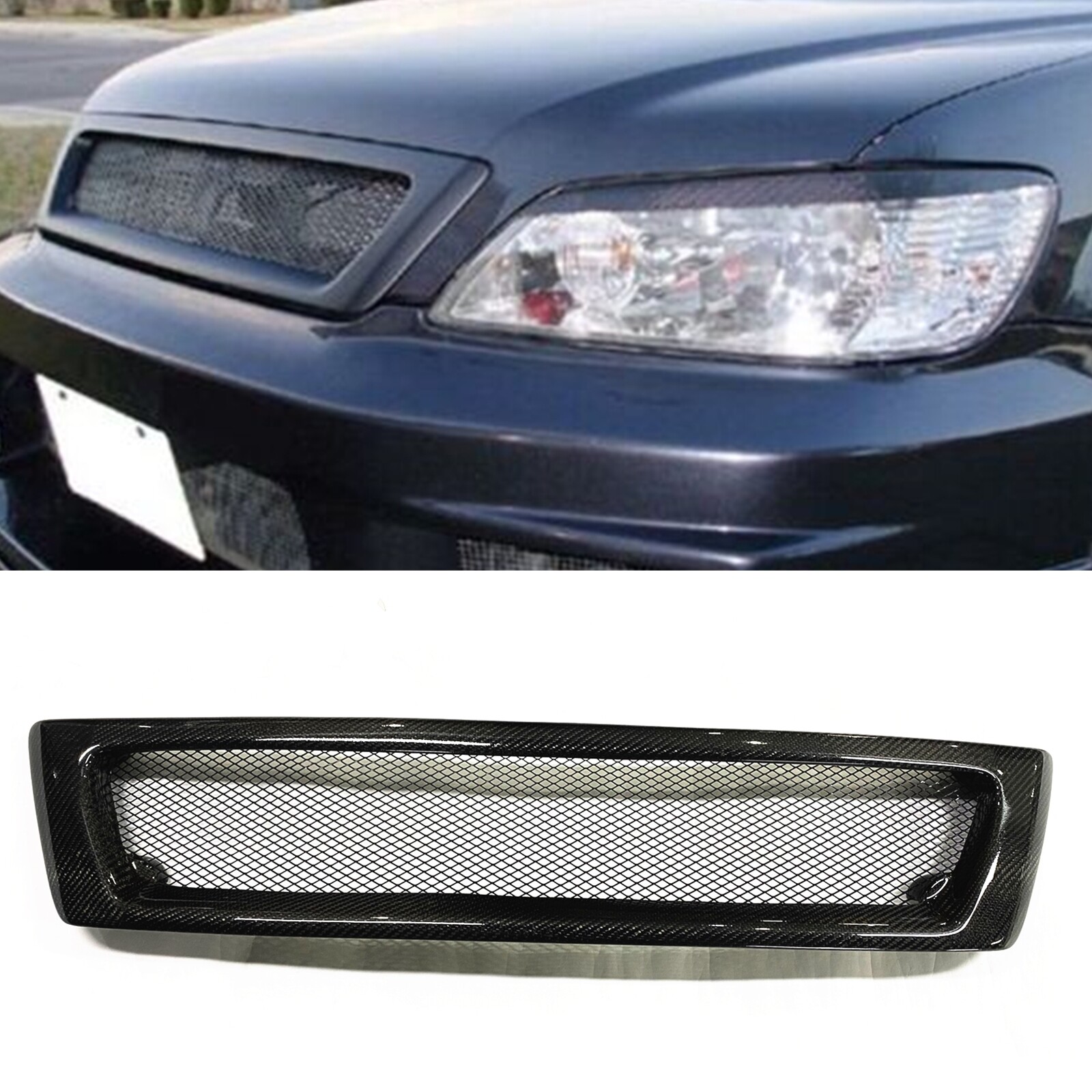 Carbon Fiber Front Bumper Grill For Mitsubishi Lancer Cedia 2002-2003 ...