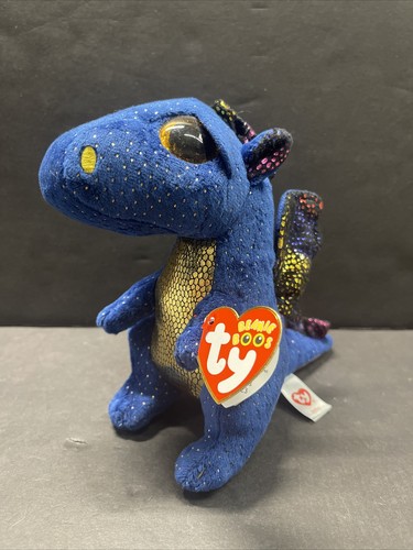Ty Beanie Boos Saffire Blue Speckled Dragon Beanie Baby 6" | eBay