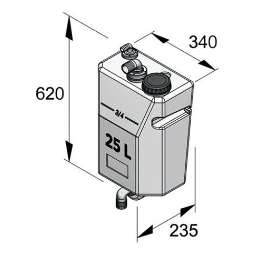 Vetus 25 Litre Vertical Waste Water Tank WW25W | eBay UK
