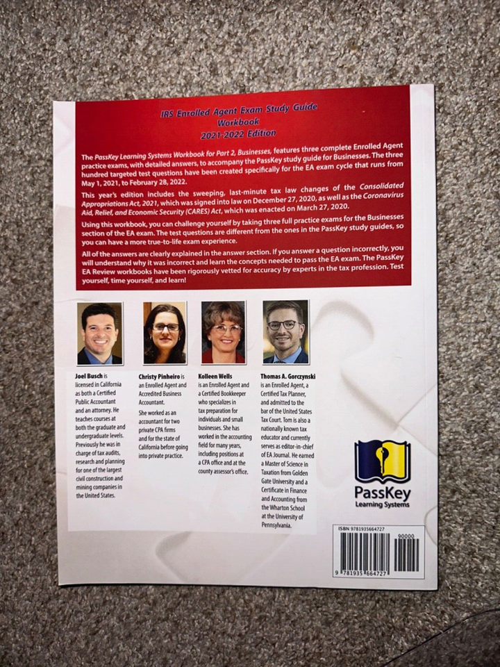 PassKey Learning Systems EA Review Part 2 Workbook: Three Complete Like ...