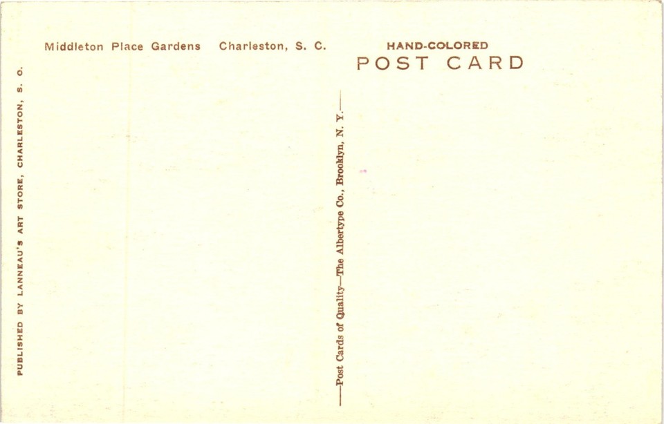 Middleton Place Gardens Charleston SC Hand Colored Postcard 1930s | eBay