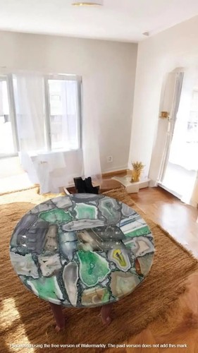 24" Green Agate Stone Coffee Table Handmade Furniture Modern Gemstone ...