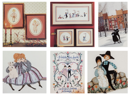 P Buckley Moss June Grigg Designs-Amish theme cross stitch patterns ...