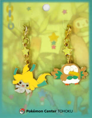 Pokemon Center Limited Keychain/Mascot Jirachi & Rowlet Metal Charm Set ...