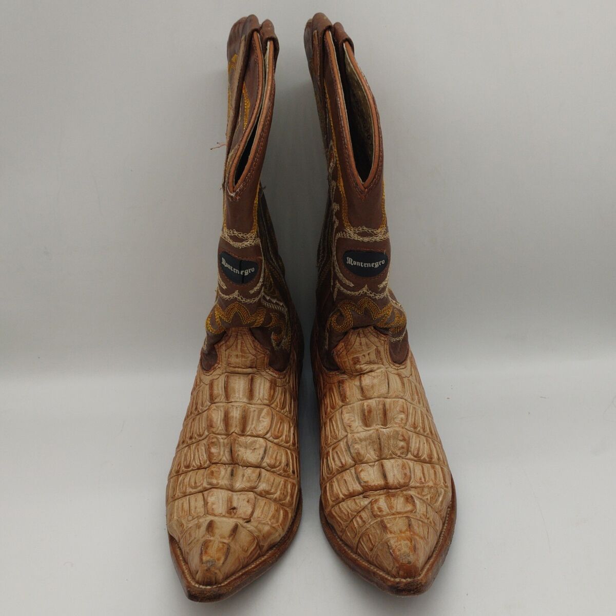 Vintage Montenegro Crocodile Leather Cowboy Western Boots Vintage Montenegro Crocodile Leather Cowboy Western Boots