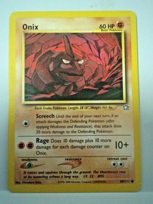 Onix Pokemon Card Original