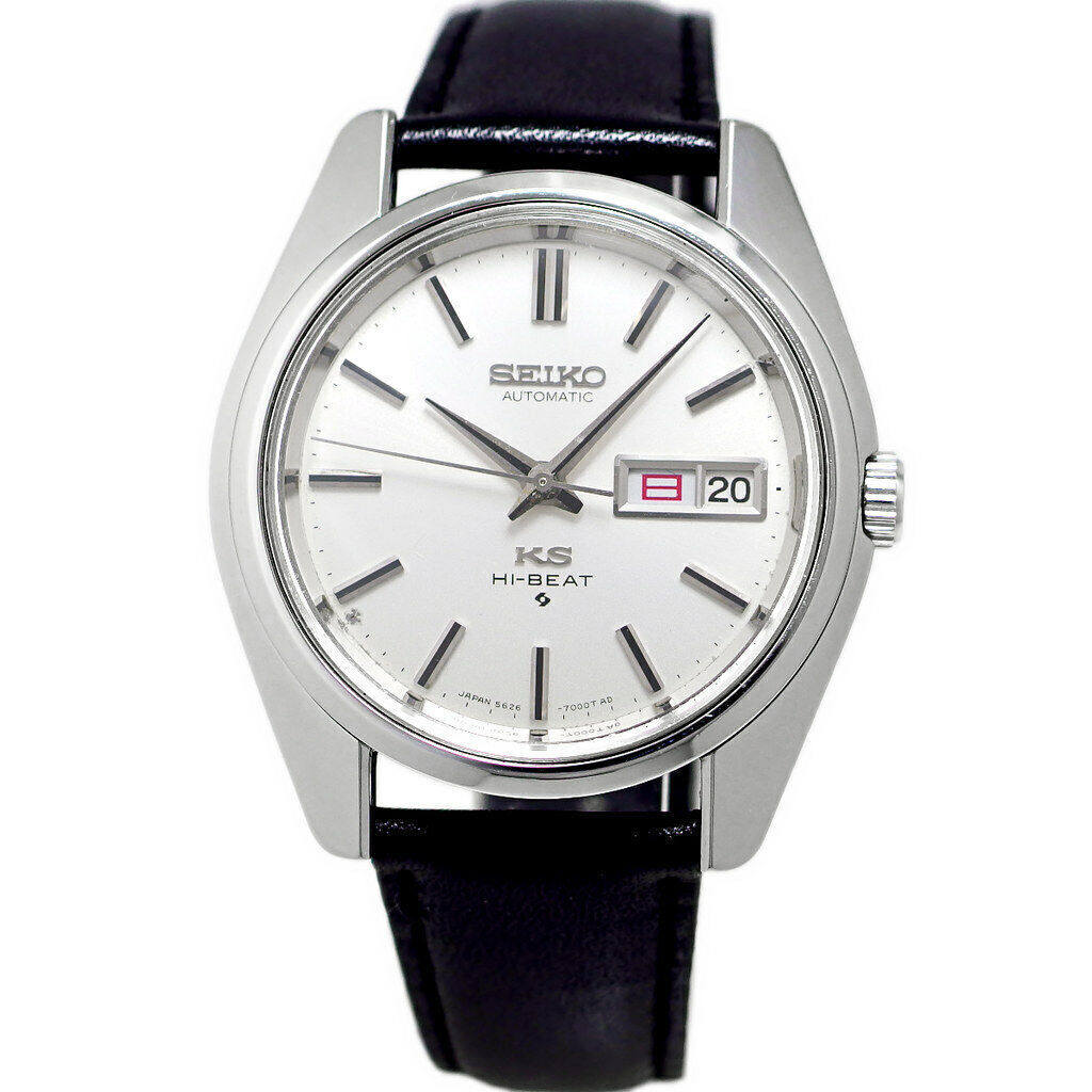 Seiko King Silver Men's Watch with Black Leather Strap - 56267000 for ...