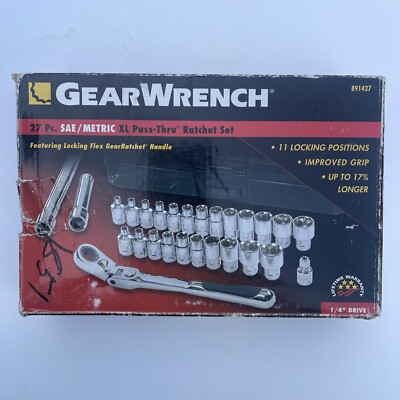 Gearwrench 27pc SAE / Metric XL Pass-Thru Ratchet Set #891427 | eBay