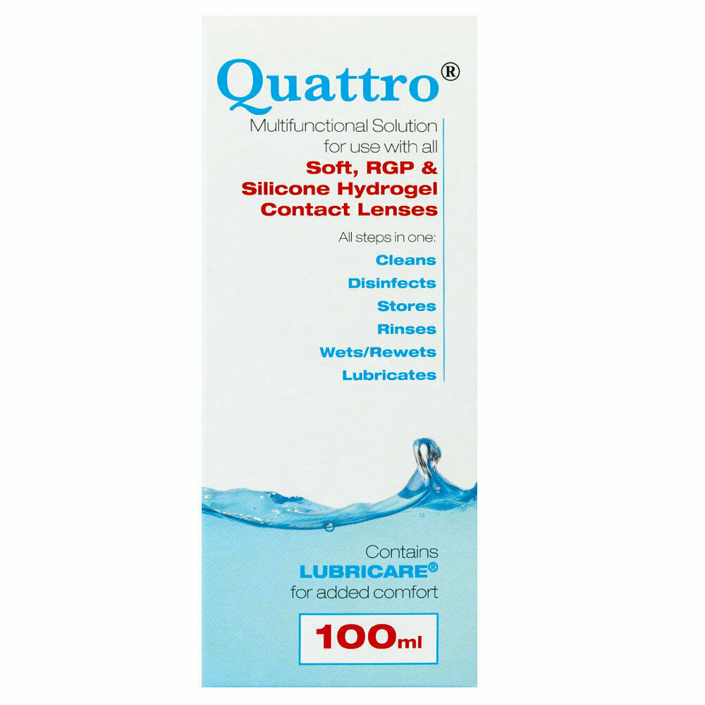 Abatron Quattro 100ml Multi-purpose solution hard & soft lenses Travel ...